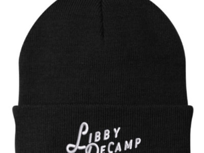 Libby DeCamp Black Embroidered Knit Beanie | Libby DeCamp
