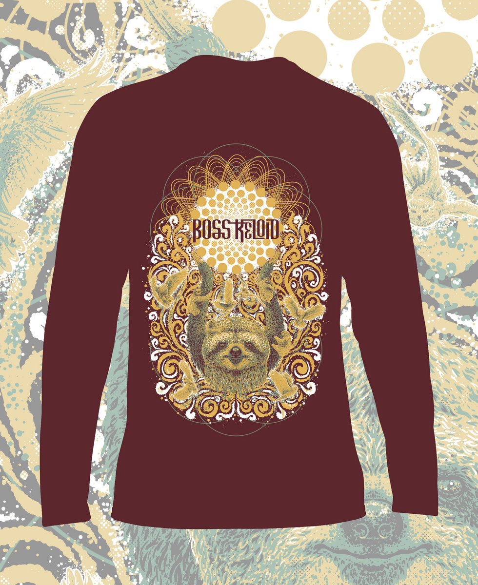 LONG SLEEVE 'Sun Sloth' - Boss Keloid Design (MAROON) | Boss Keloid