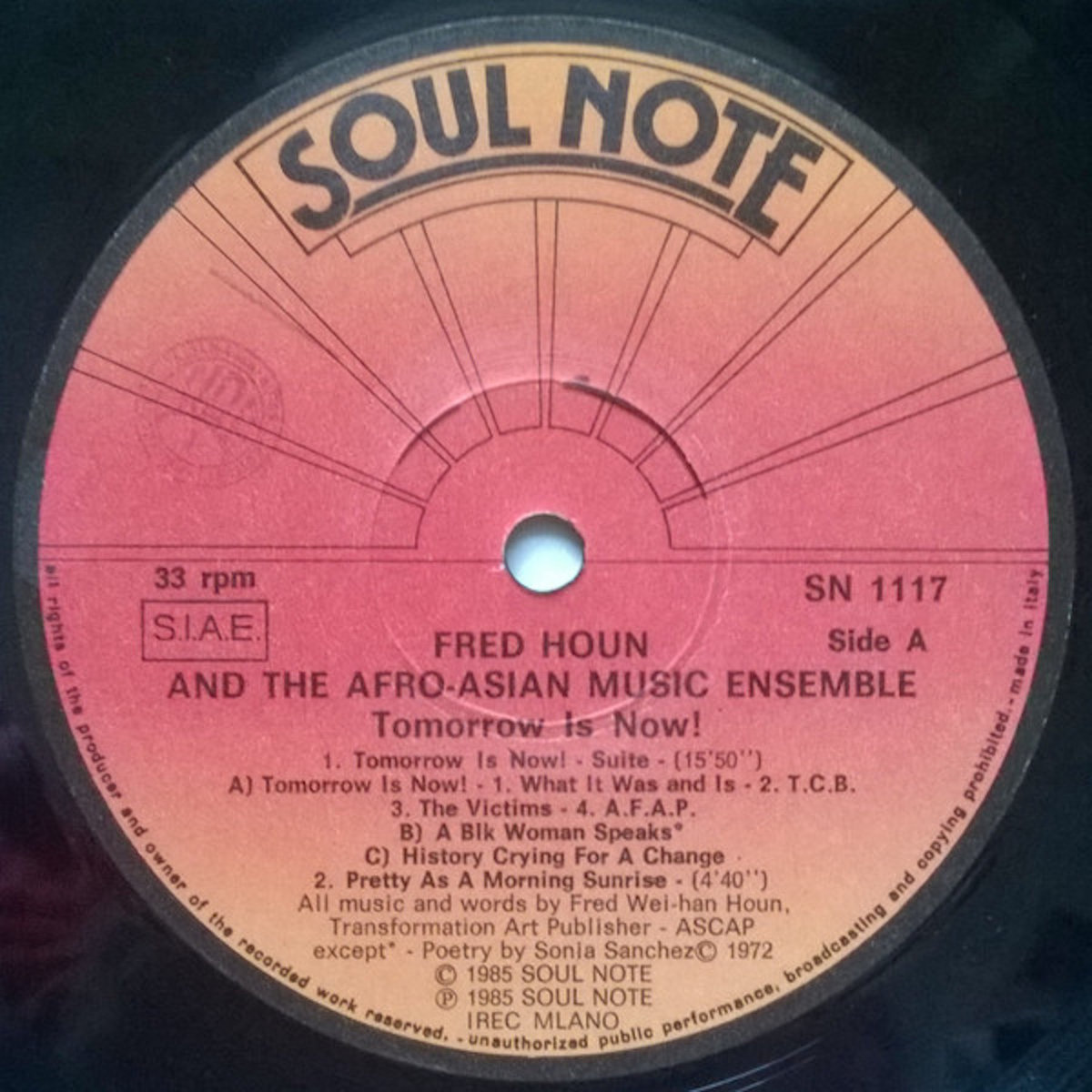 Tomorrow Is Now! | Fred Houn And The Afro-Asian Music Ensemble | Soul Note