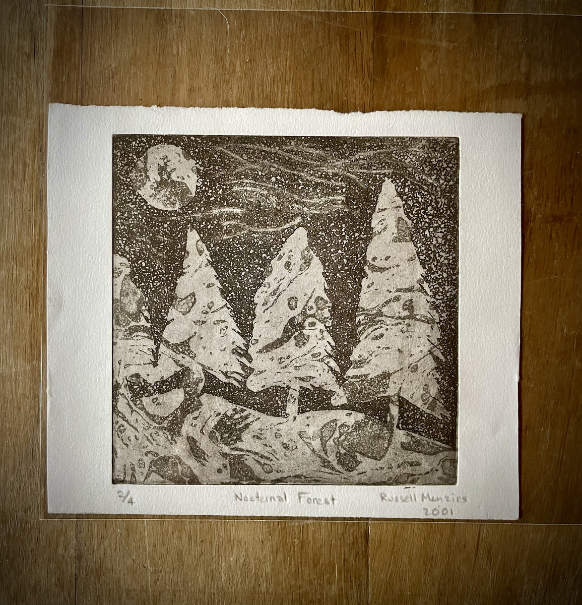 NOCTURNAL FOREST Lithography Print by Russell Menzies from 2001. | Striborg