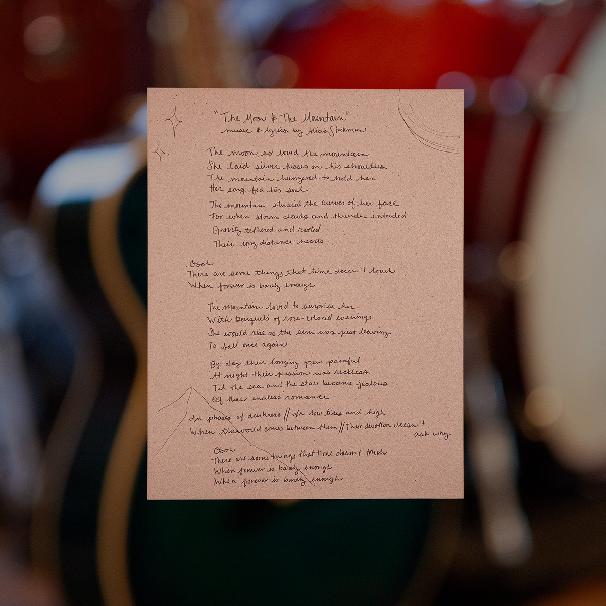 Handwritten Lyrics | Alicia Stockman