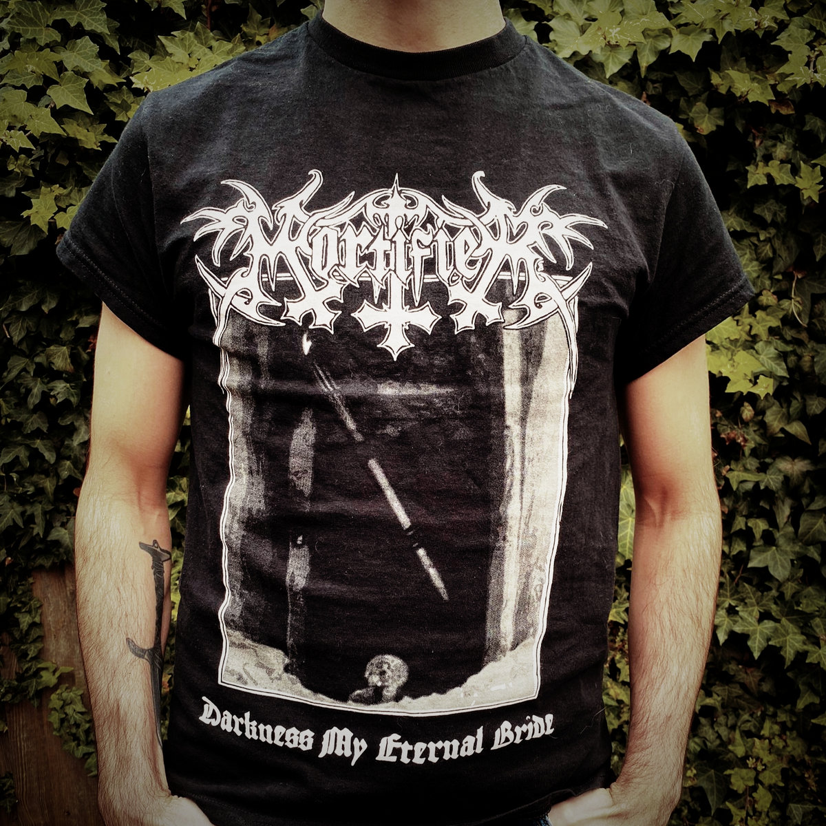 Mortifier "Darkness My Eternal Bride" Official T-Shirt | Black Mass Prayers