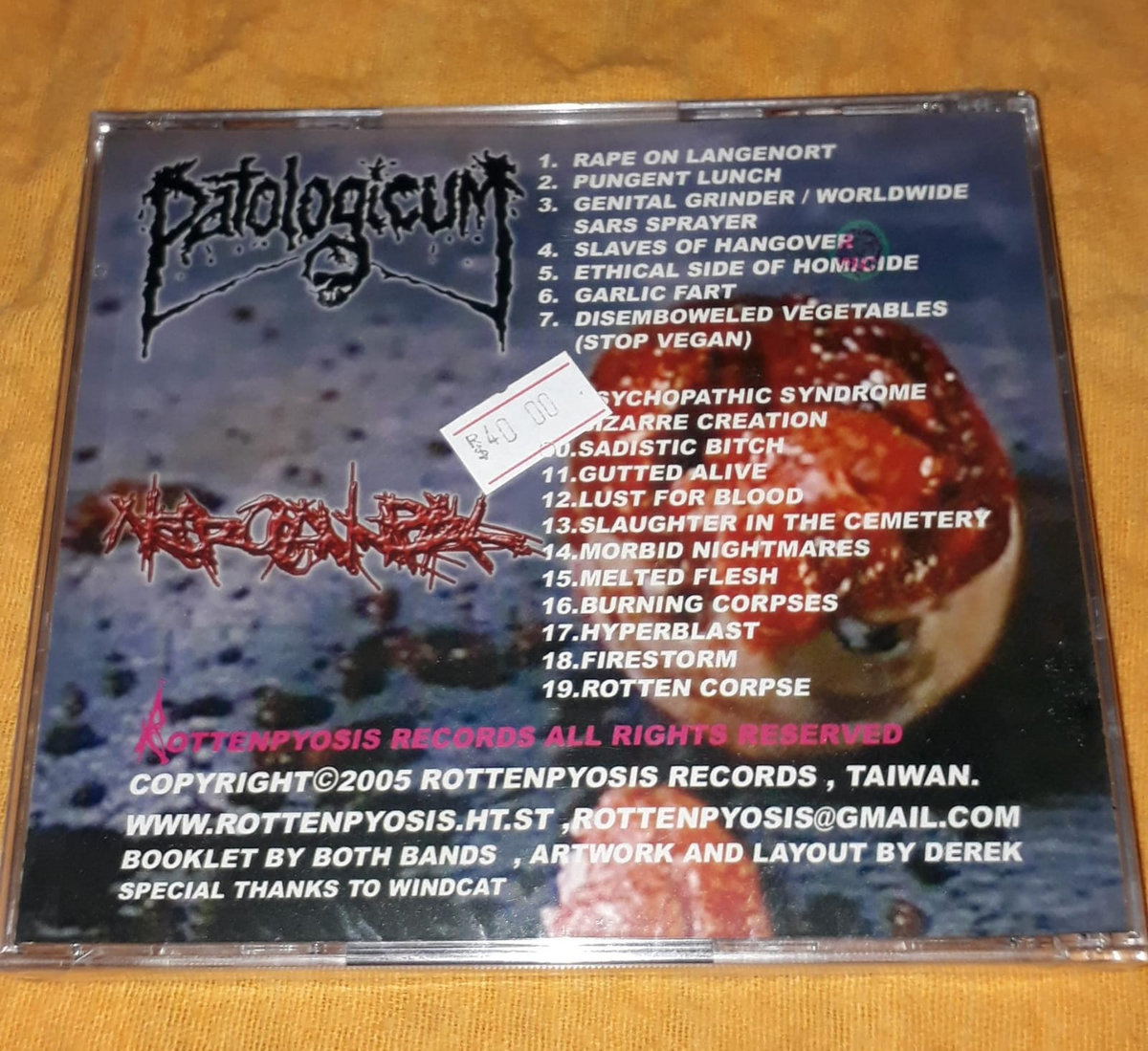 PATOLOGICUM / NECROCANNIBAL: Split CD | Rotten Foetus Records