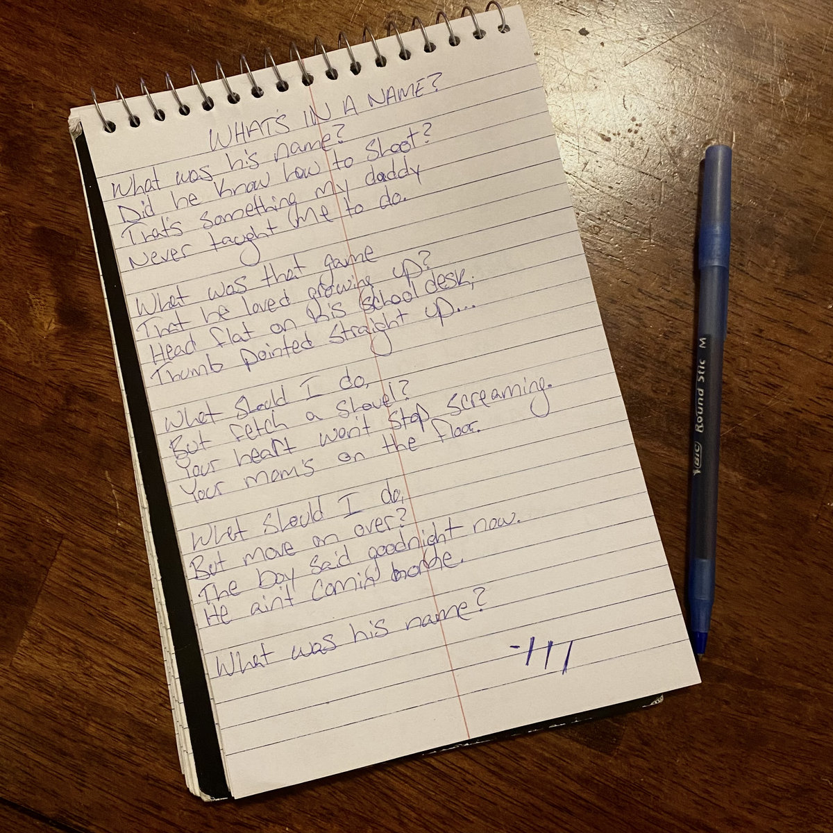 Handwritten Lyrics | Dead, Dead Swans