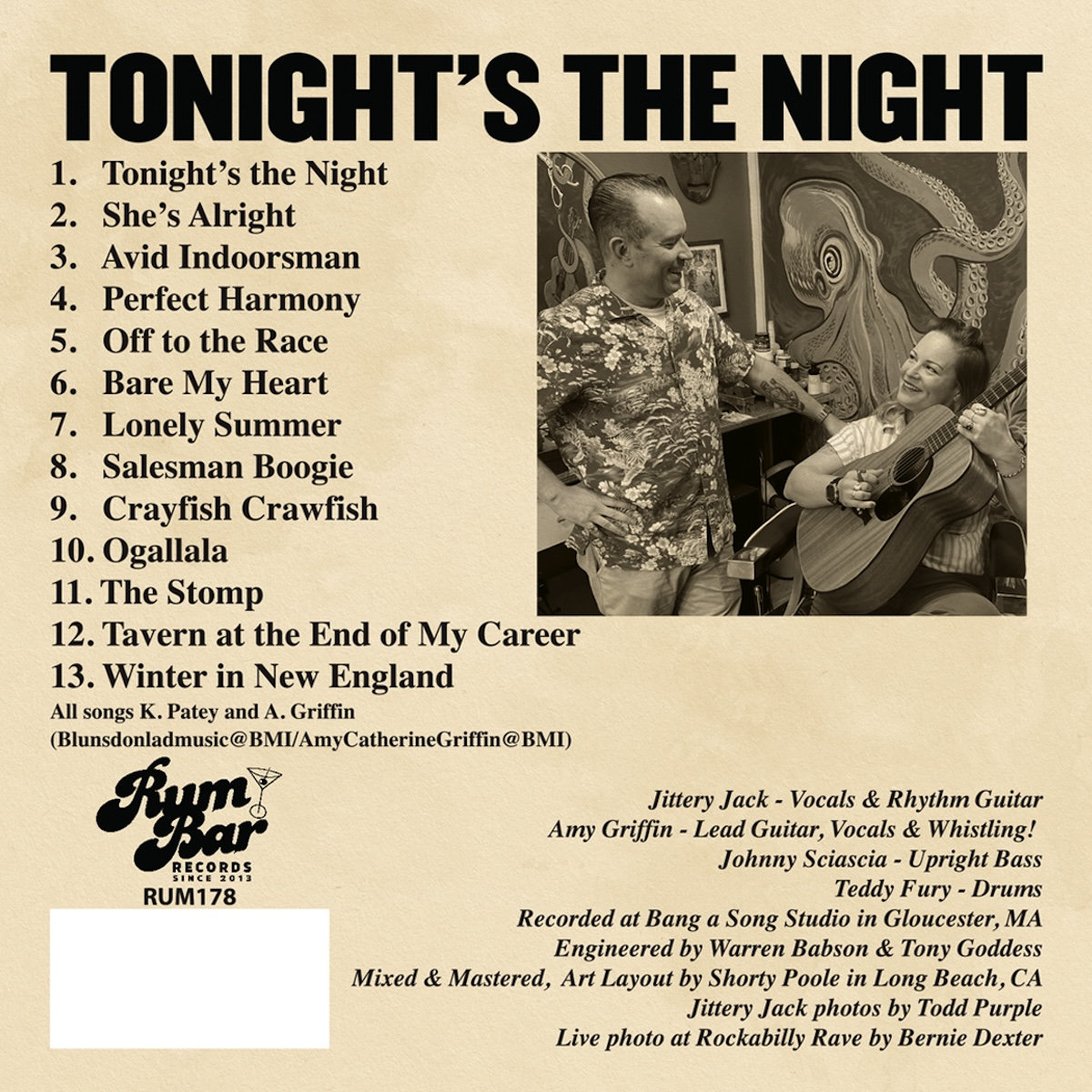 Tonight's The Night | Jittery Jack with Amy Griffin on Guitar | Rum Bar ...