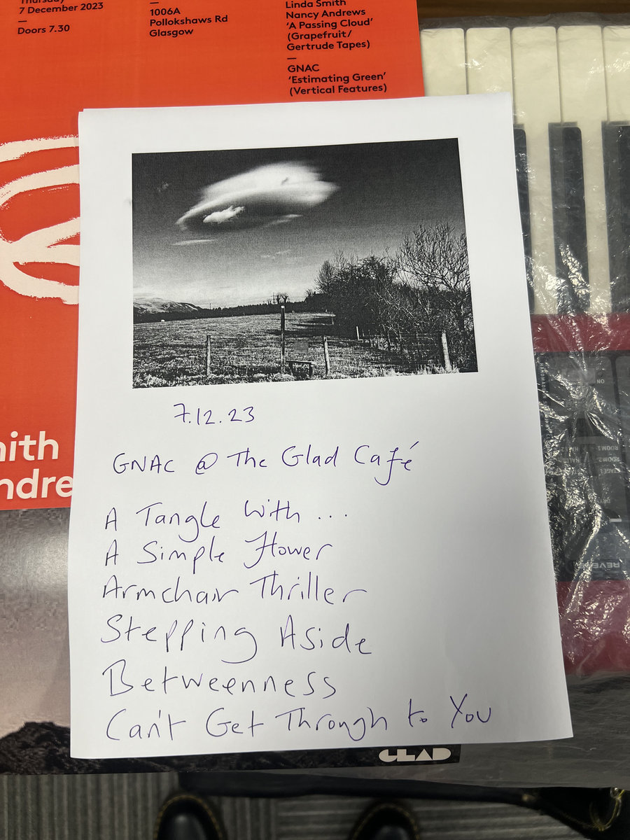 Linda Smith & Nancy Andrews + GNAC gig poster + hand-written GNAC set ...