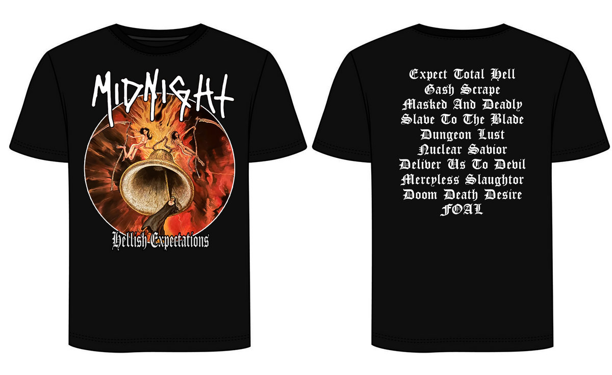Midnight "Hellish Expectations" T-Shirt (pre-order) Sizes 2XL-3XL ...
