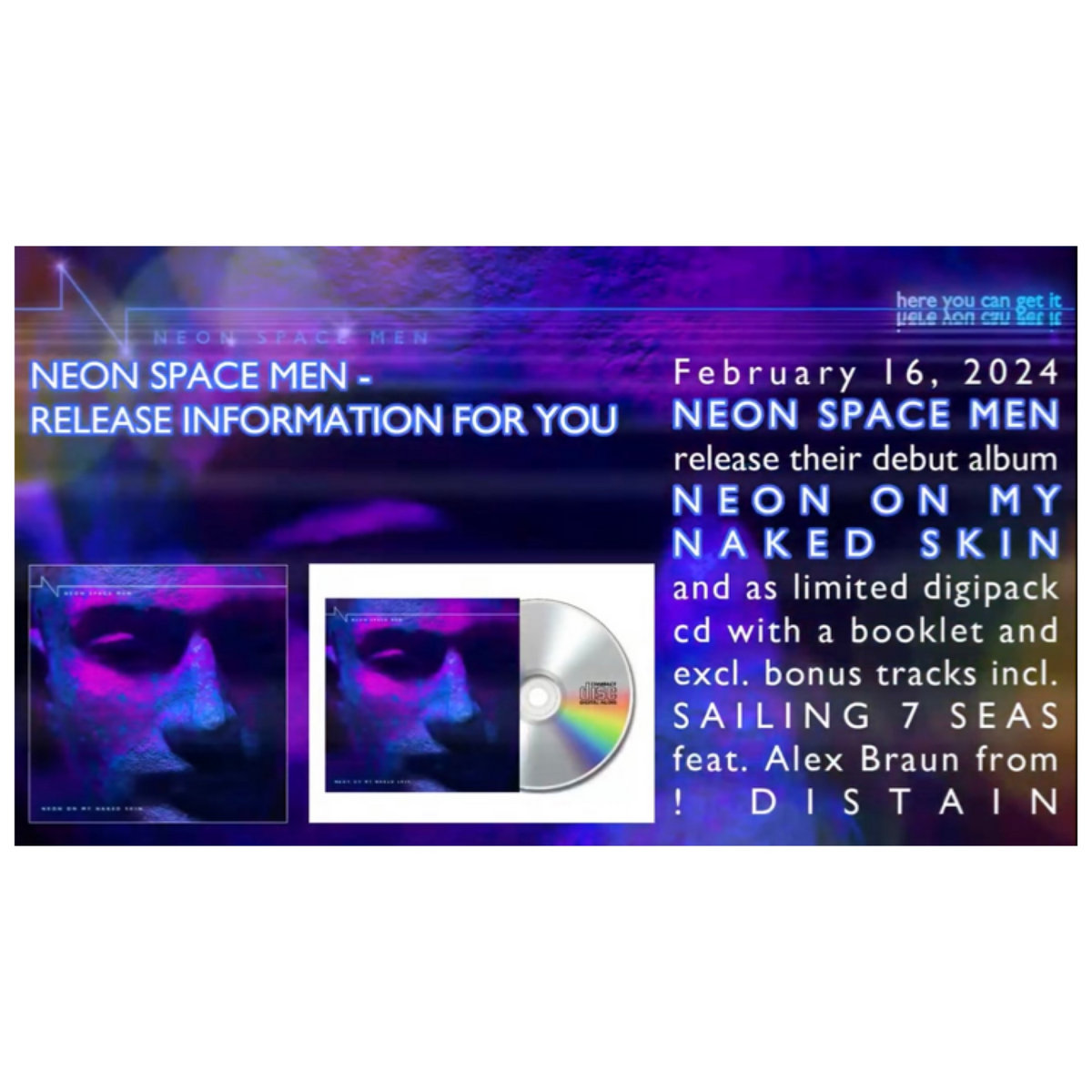 „Neon On My Naked Skin" Limited Edition CD | Neon Space Men