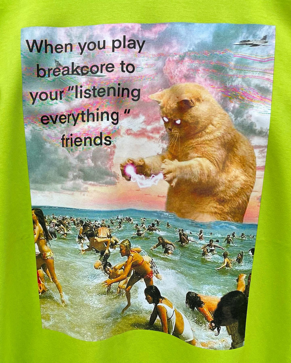 breakcore cat t-shirt | Suck Puck Records