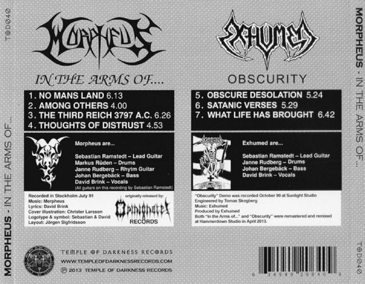 MORPHEUS “In the Arms of…” [TOD040] | Morpheus | TEMPLE OF DARKNESS RECORDS
