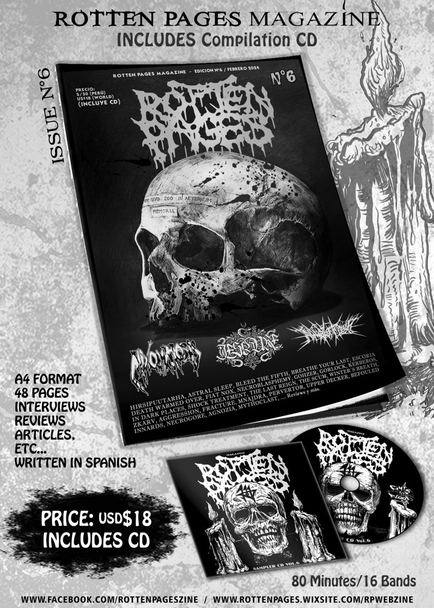 Rotten Pages Magazine N°6 (Includes FREE CD) | GUTS AND BLOOD Records