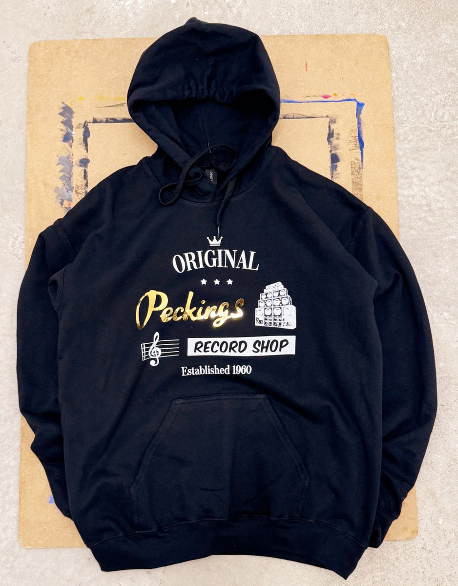 Peckings 'Reflective Gold' logo Hoodie | Peckings Records