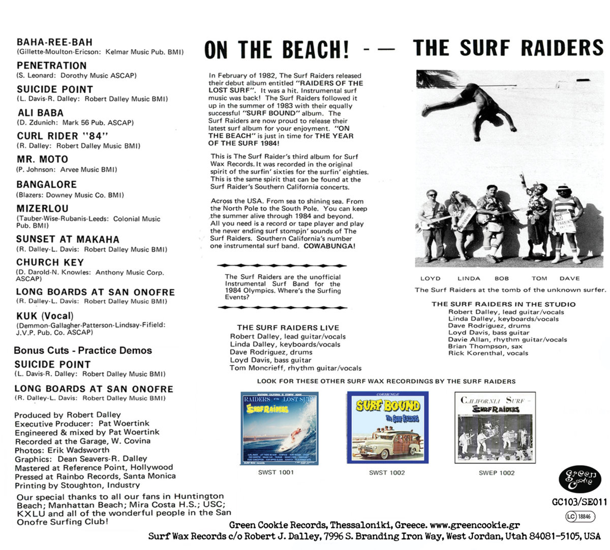 On The Beach (CD/digital, 2024) | The Surf Raiders | Green Cookie records