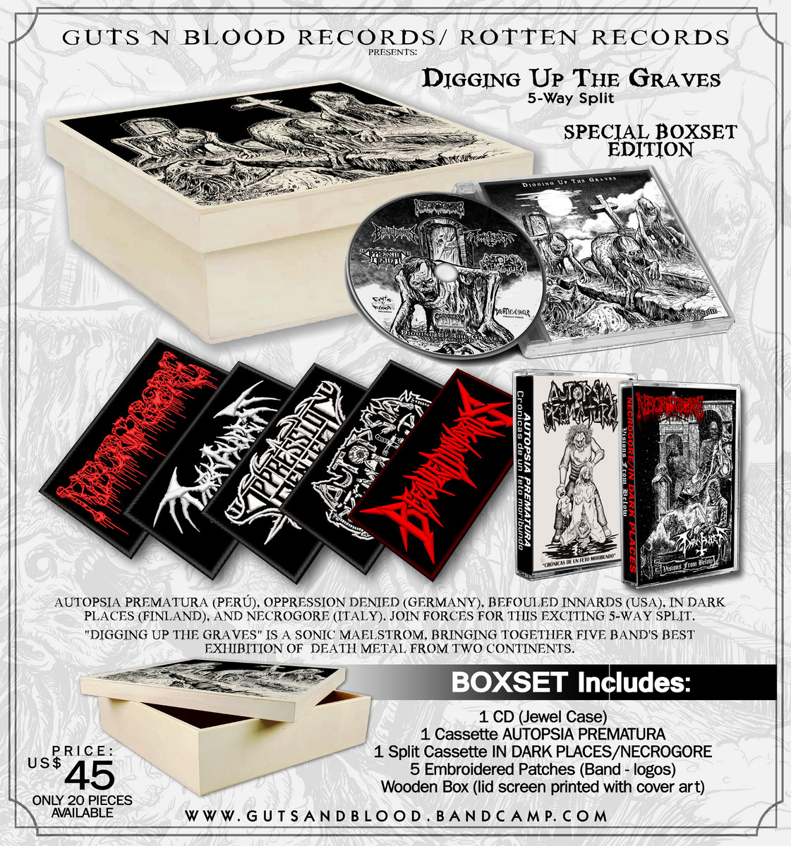 Digging Up The Graves - 5way Split (Death Metal) | V/A | GUTS AND BLOOD ...