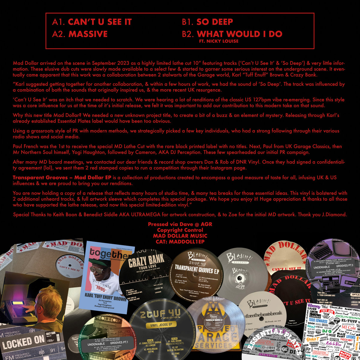 Transparent Grooves-Mad Dollar E.P | Crazy Bank & Karl 'Tuff Enuff ...