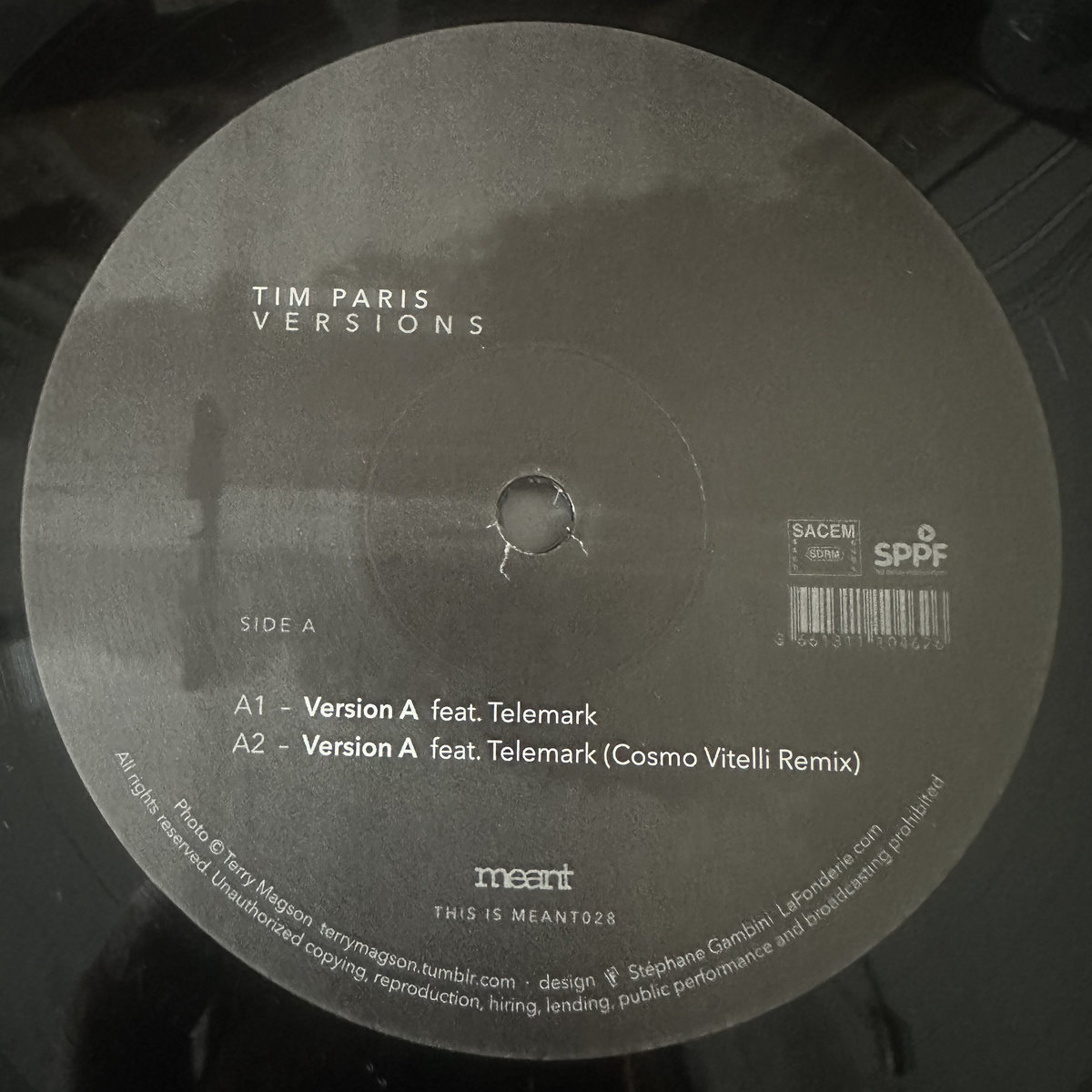 Tim Paris - Versions EP incl. Cosmo Vitelli, SONNS Remix | Meant Records