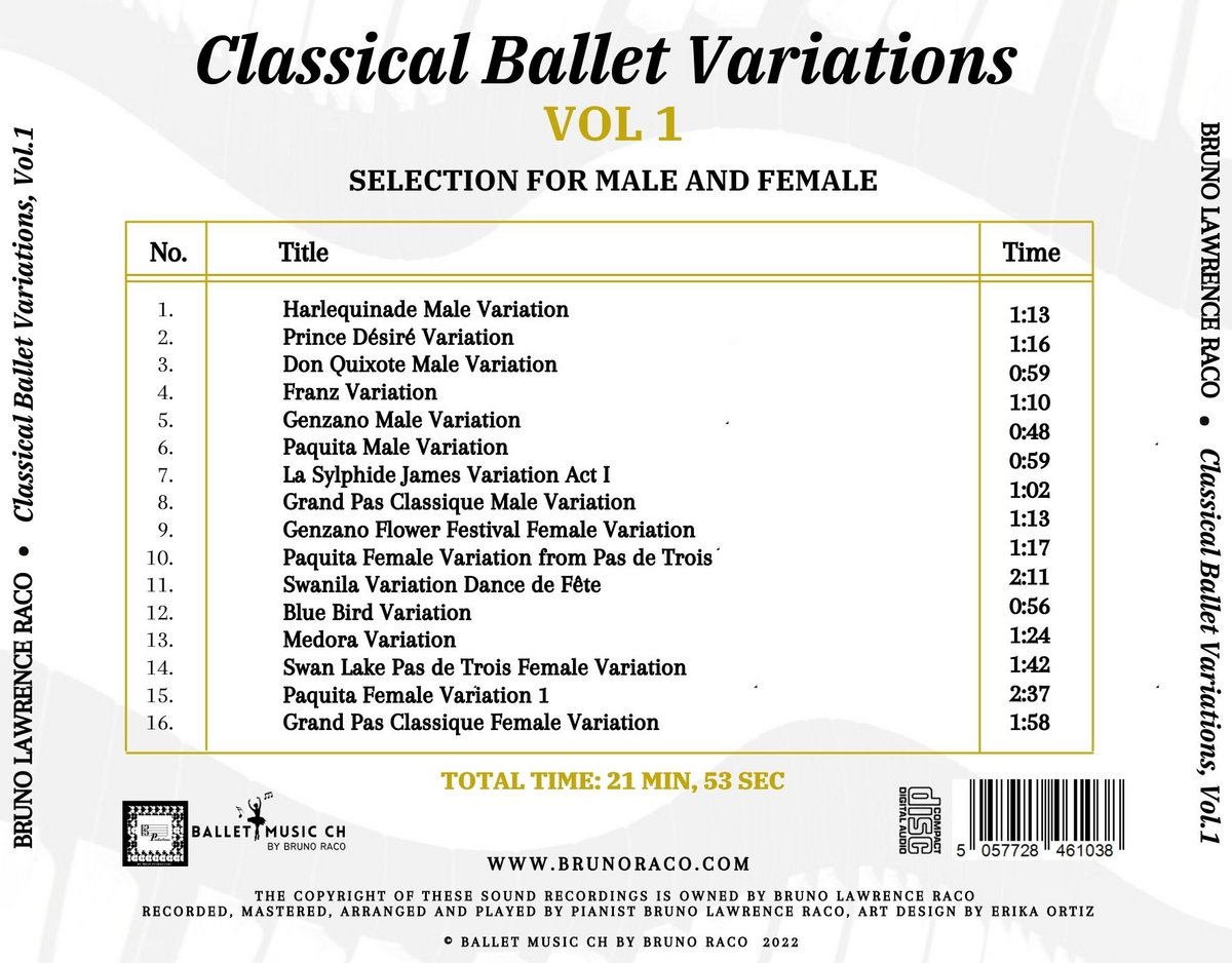 Classical Ballet Variations, Vol. 1 | Bruno Lawrence Raco / Ballet ...