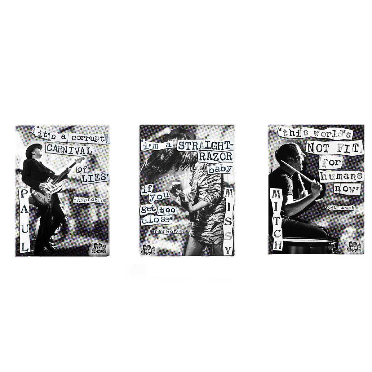 Set Of Three 8 X 10 Glossy Prints The Sleazoids