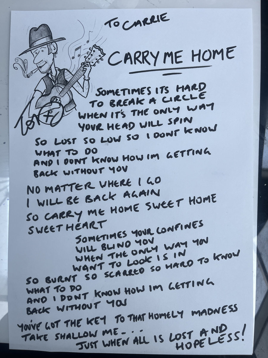 Hand written lyric sheets | Tom Spencer