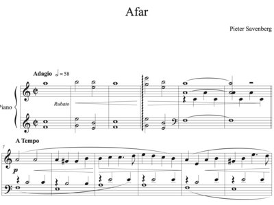 Afar - Sheet Music | Pieter Savenberg