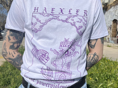 "THE POWERVIOLENCE" white shirt | Haexler