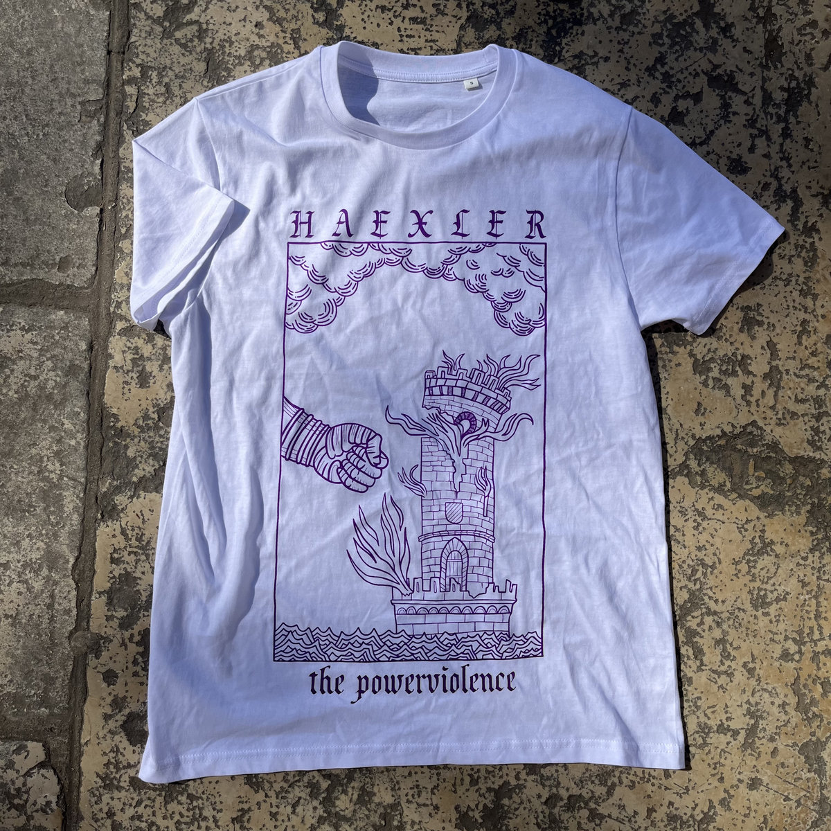 "THE POWERVIOLENCE" white shirt | Haexler