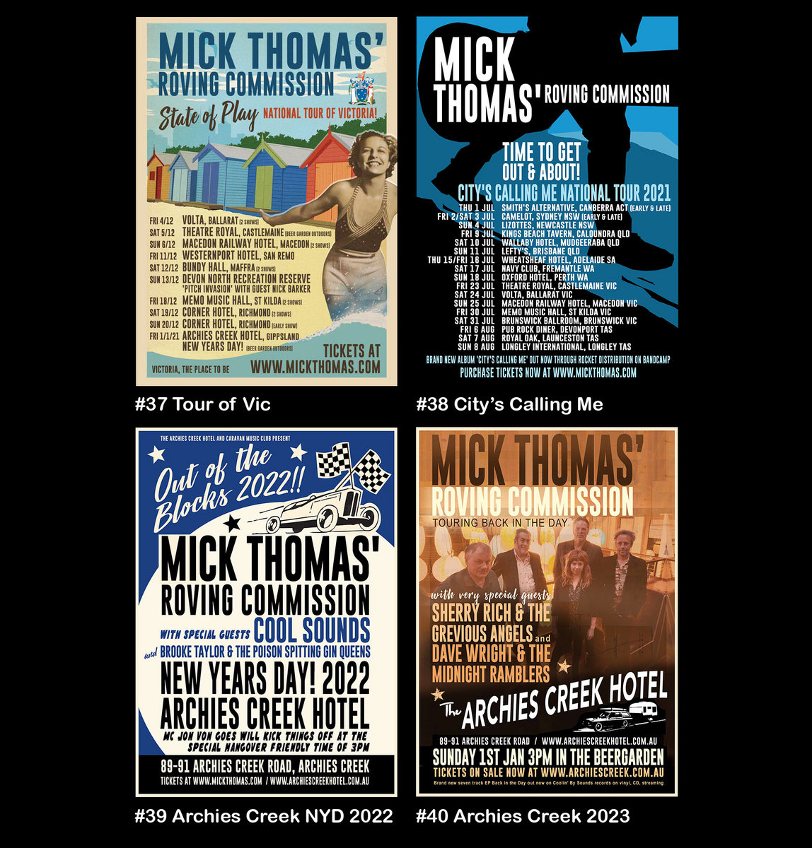 HI-RES Posters: Gallery #TWO Posters 21 - 40 | Mick Thomas