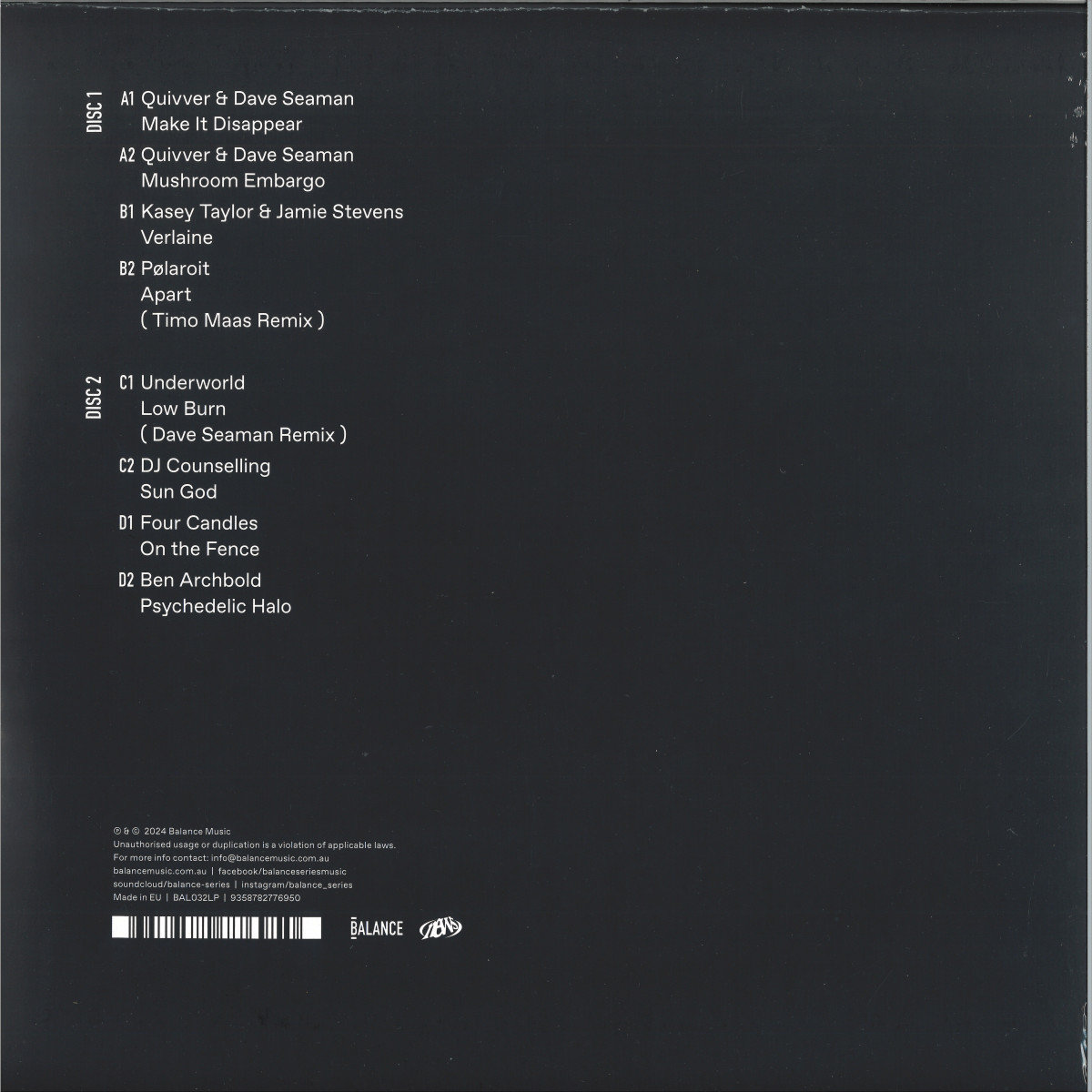 *Signed Copy* Balance Presents Dave Seaman & Quivver - LP 2x12" | Dave ...