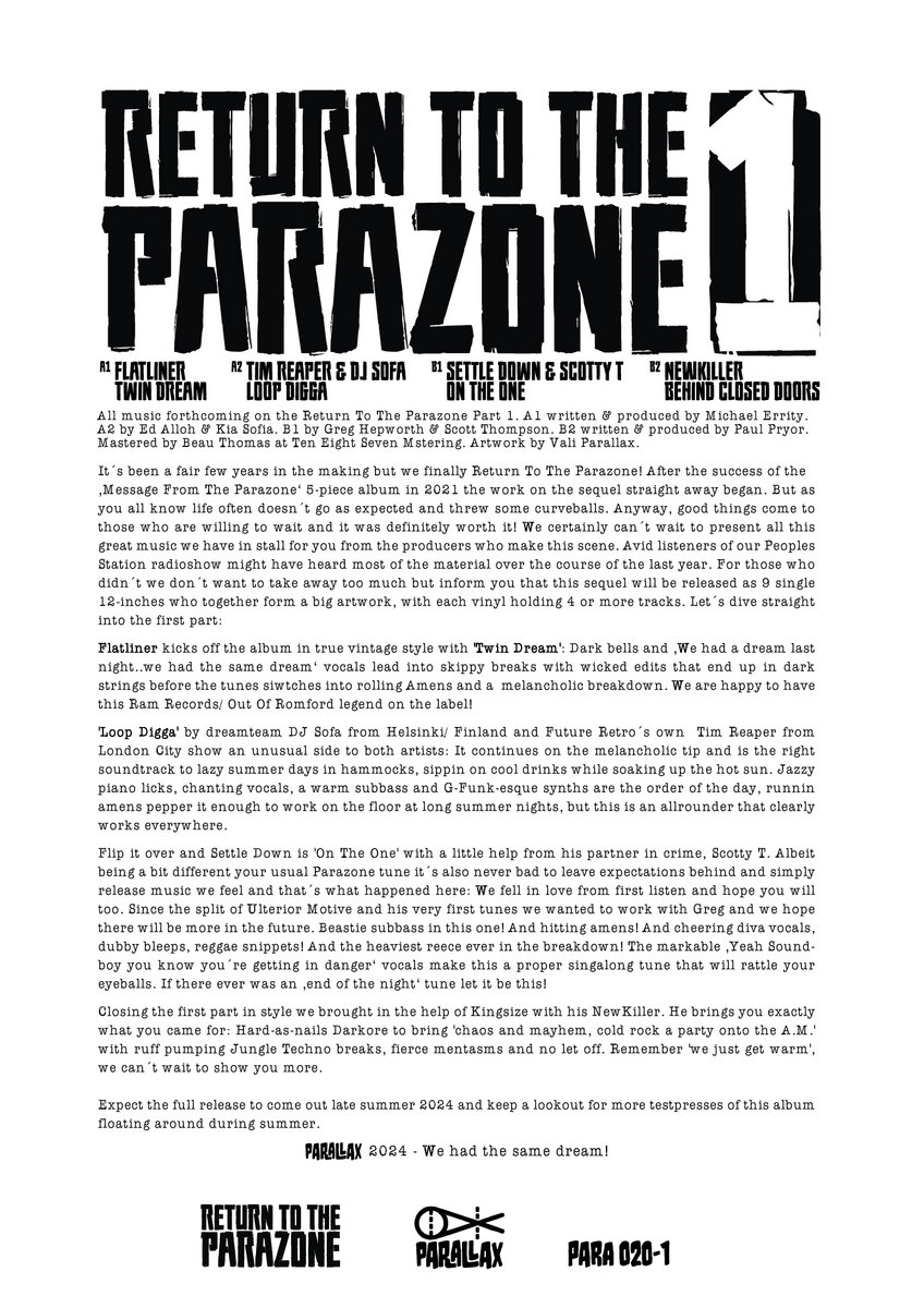Return To The Parazone | Parallax Recordings