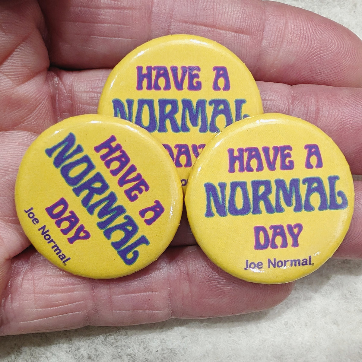 FREE WITH $10 PURCHASE! "Have A NORMAL Day" (Button) | Joe Normal