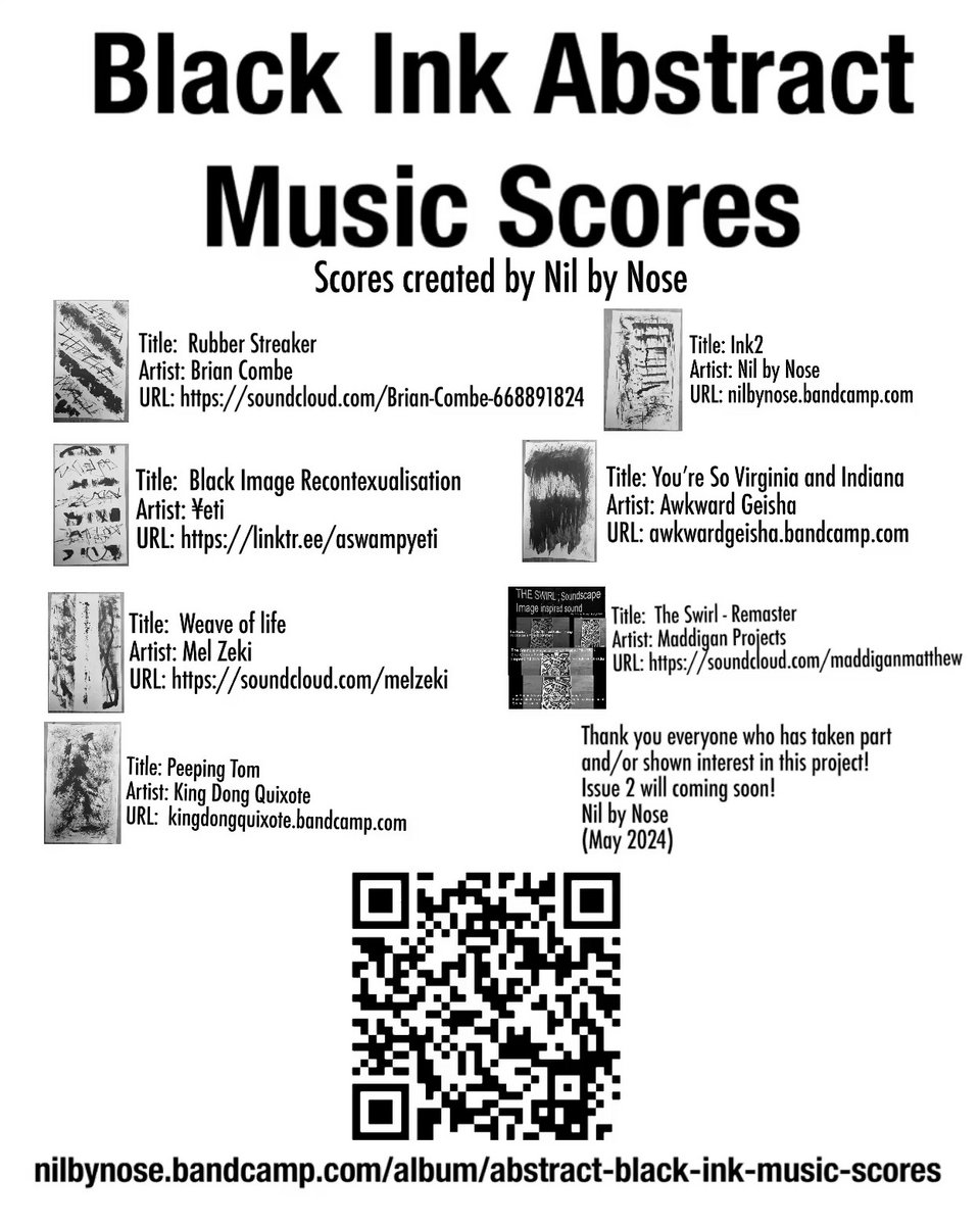 Abstract Black Ink Music scores | collaborative compilation | Nil by Nose