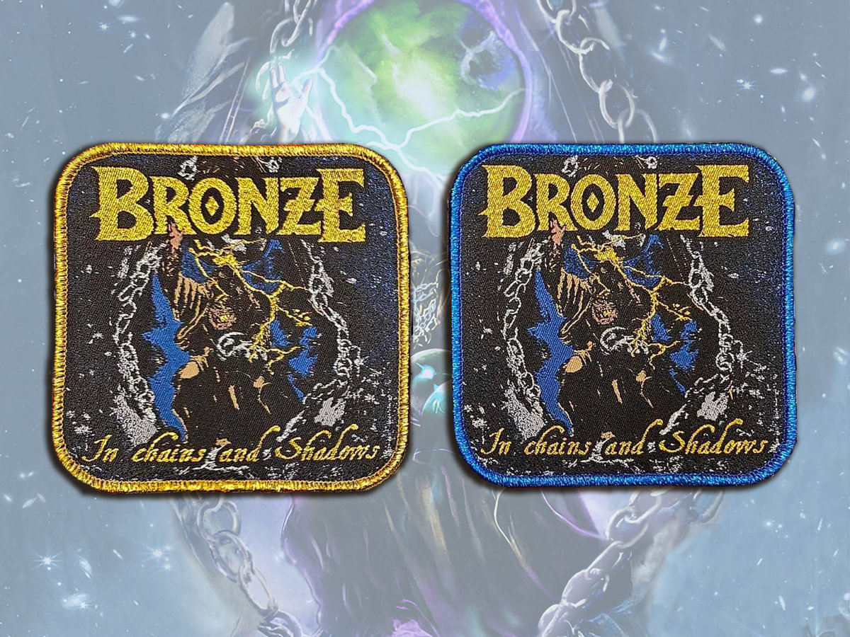 In Chains and Shadows patch - Gold or Blue glitter border | Bronze