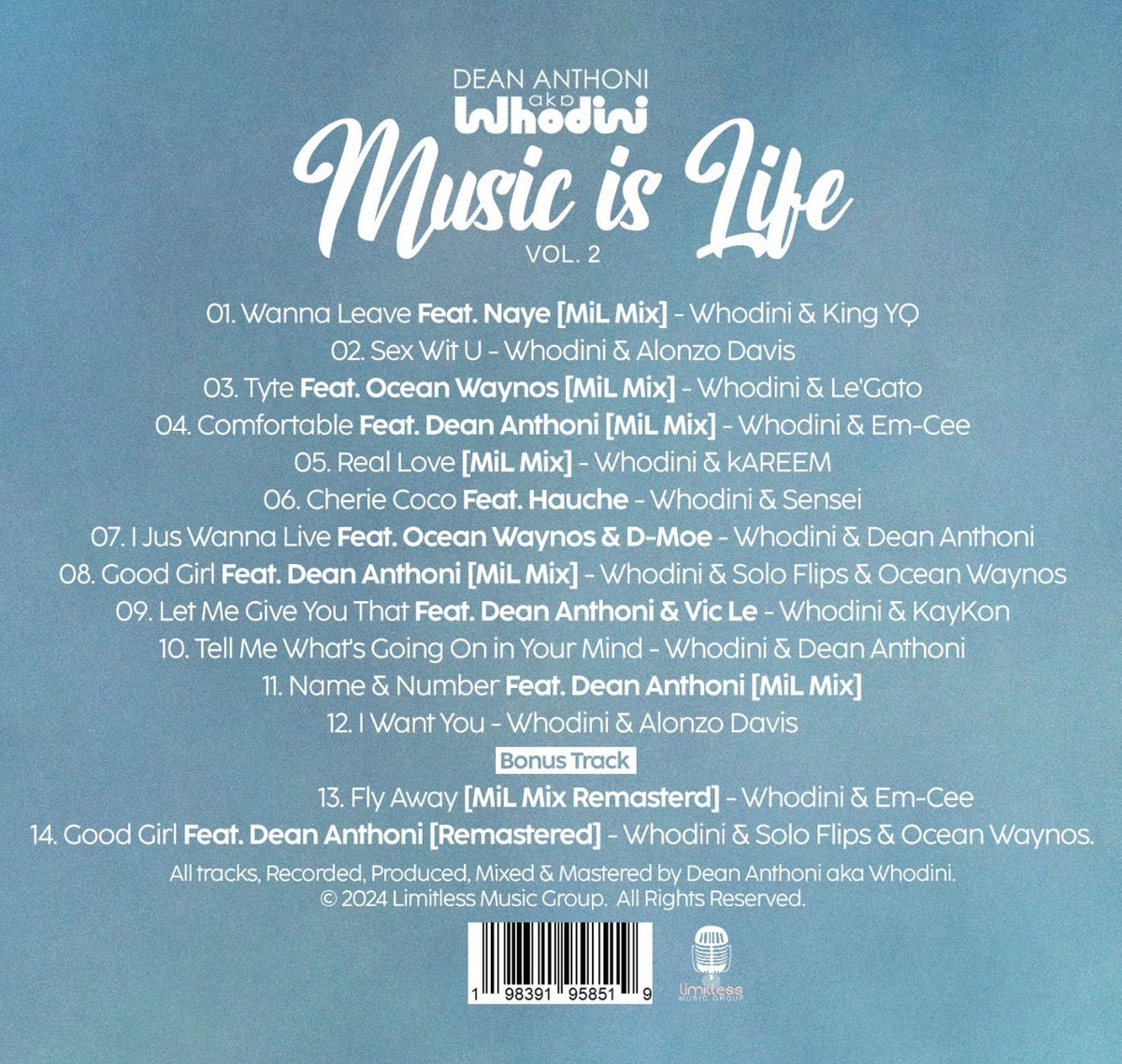 Music is Life, Vol. 2 | Whodini | Dean Anthoni aka Whodini