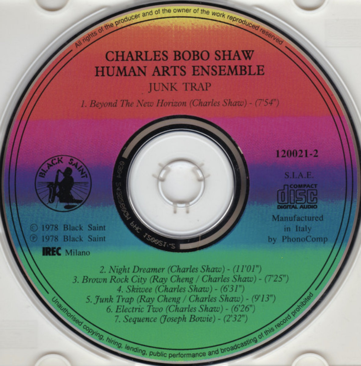 Junk Trap | Charles Bobo Shaw, Human Arts Ensemble, Joseph Bowie ...