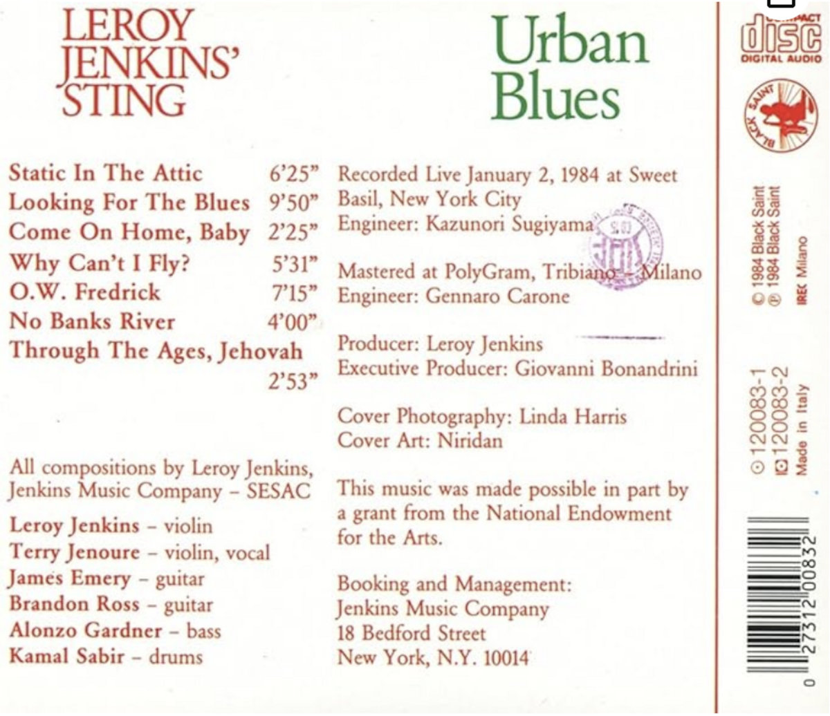 Urban Blues | Leroy Jenkins | Black Saint