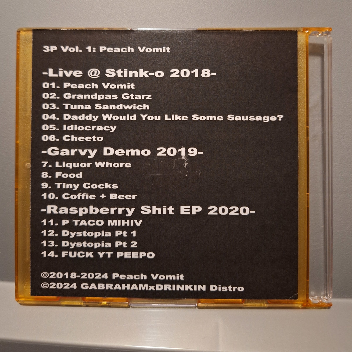 3P Vol. 1: Peach Vomit | Peach Vomit | GABRAHAM x DRINKIN distro