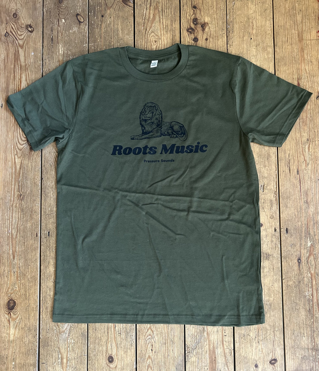 Roots Music Black/Khaki T shirt | Pressure Sounds