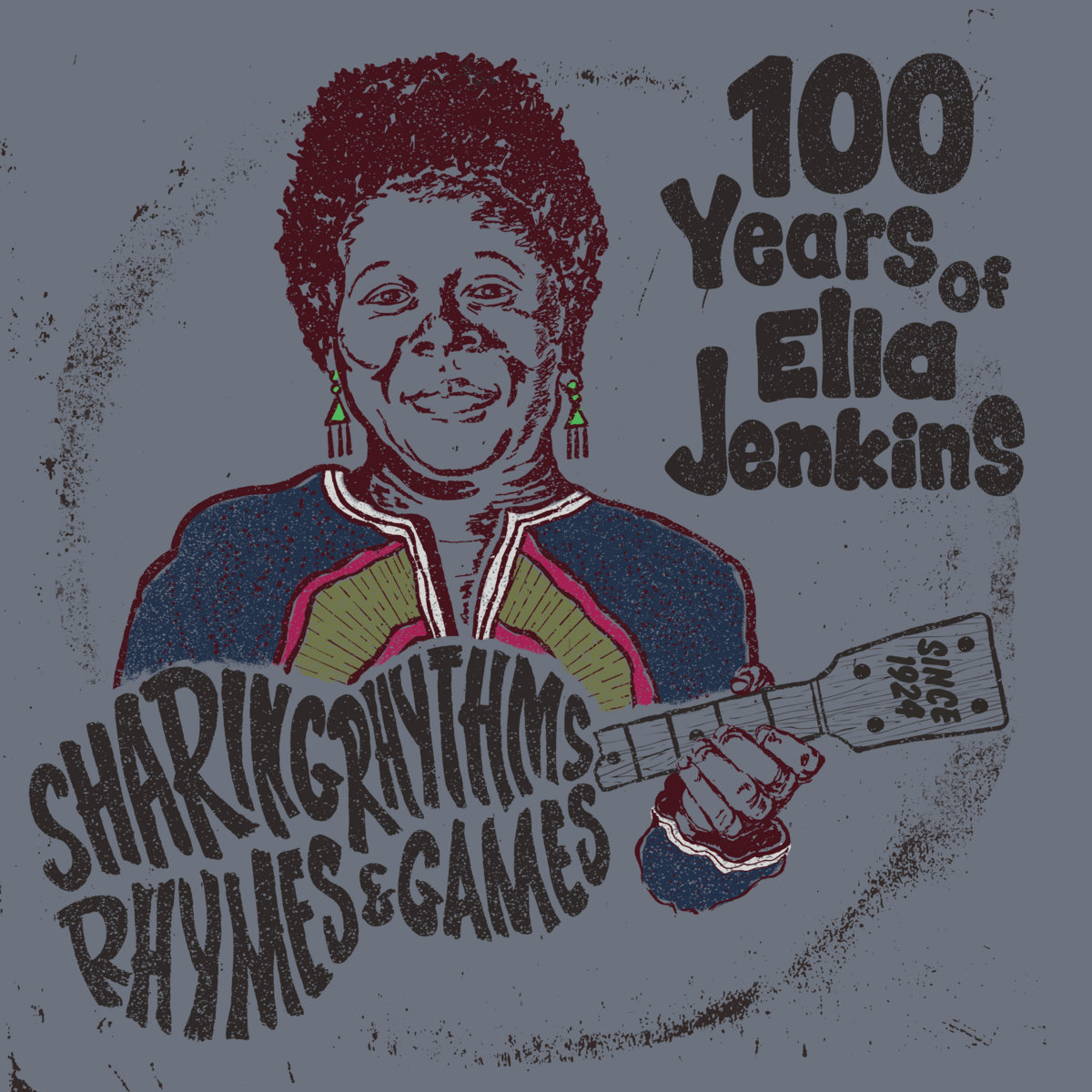 100 Years of Ella Jenkins T-Shirt in Steel Blue | Ella Jenkins Film