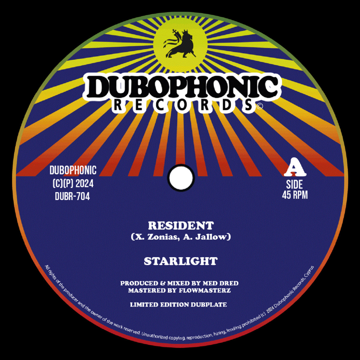 Resident / Resident Dub [VINYL] | Starlight & Med Dred | Dubophonic Records