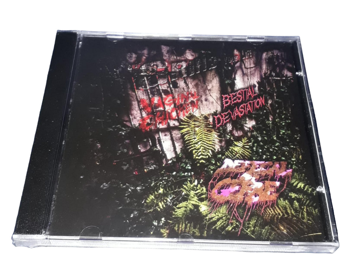 VAGINAL CHICKEN / DEFECAL OF GERBE / BESTIAL DEVASTATION: Grind Your Life - 3 Way CD | Rotten ...