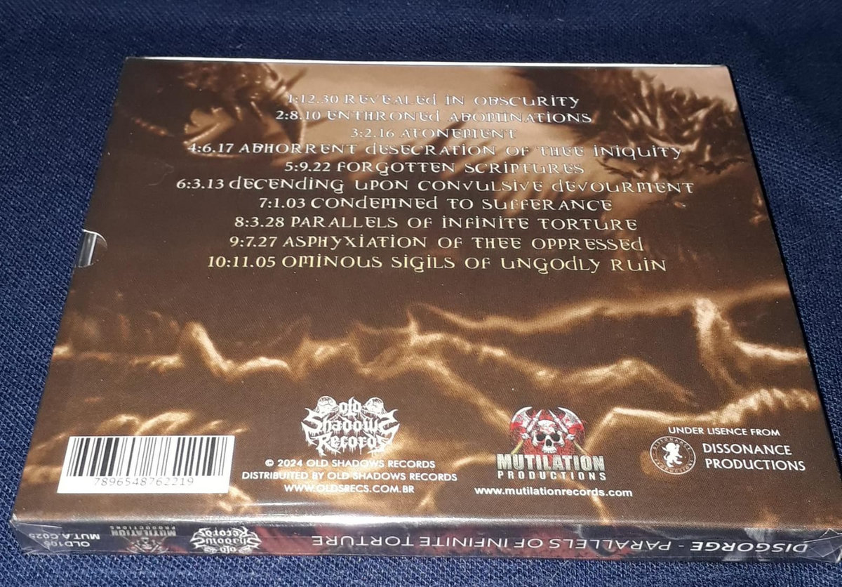 DISGORGE: Parallels Of Infinite Torture - CD. 2024 | Rotten Foetus Records