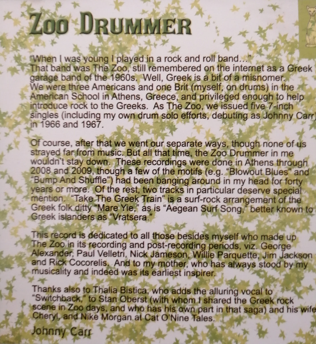 Zoo Drummer | Johnny Carr