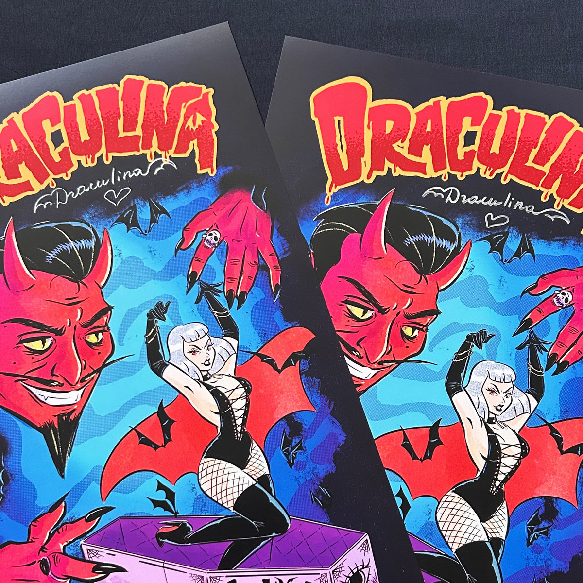 *Sale* Draculina AUTOGRAPHED poster designed by Colombian pinup artist Ruttu | Draculina