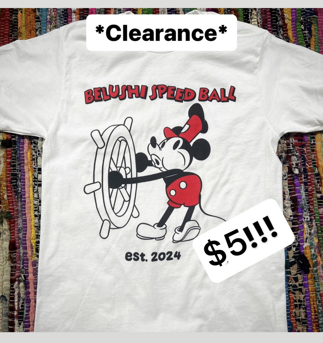 *Clearance* Steamboat Willie Public Domain Shirt | Belushi Speed Ball