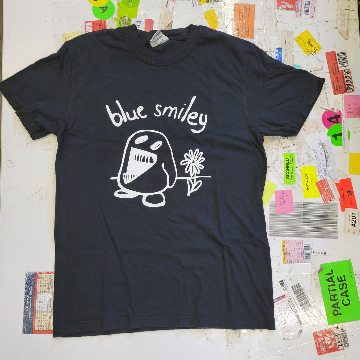 blue smiley t-shirt | blue smiley