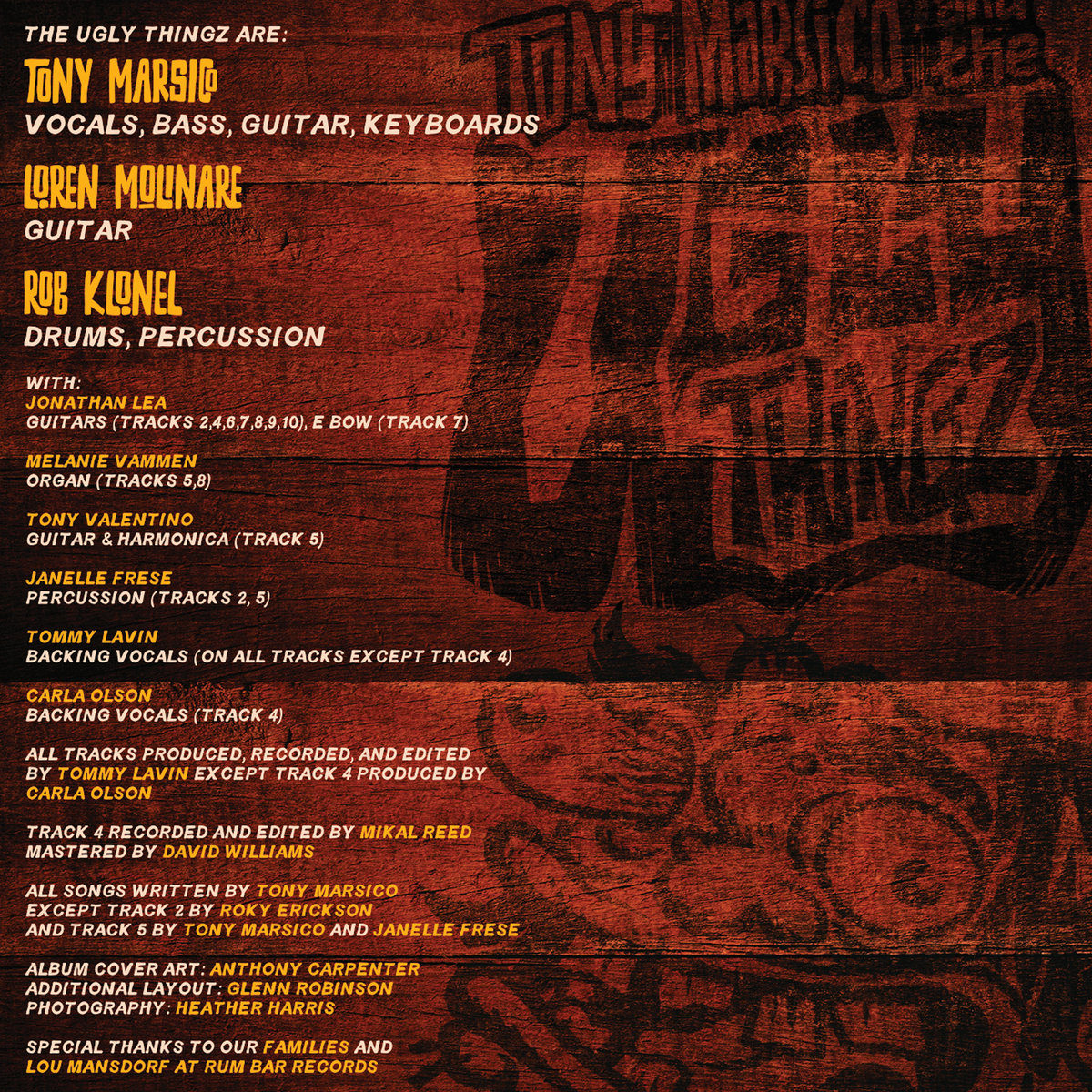 No Future | Tony Marsico and the Ugly Thingz | Rum Bar Records