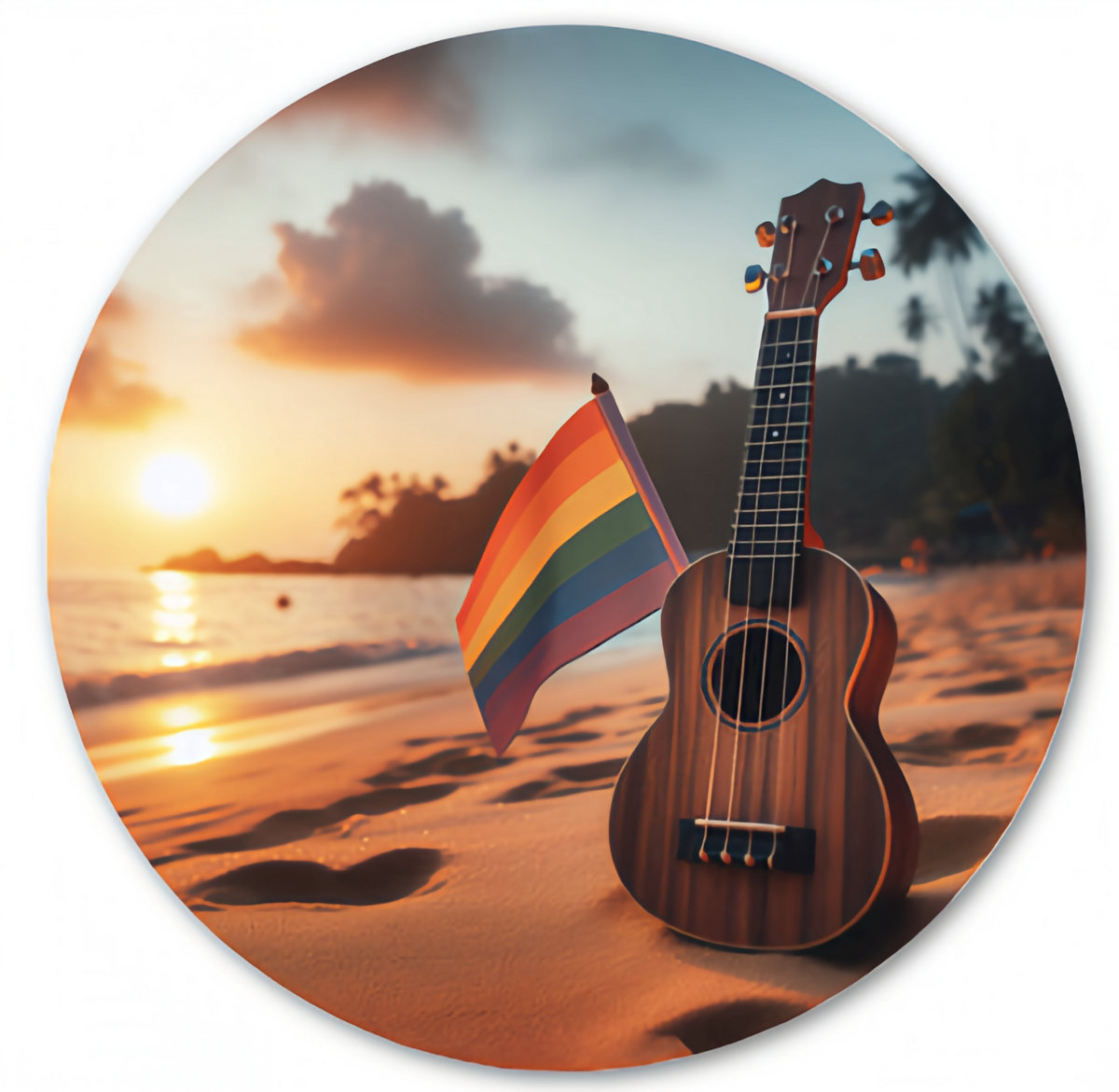 Uke LGBT Flag Sticker | Marc Gallagher