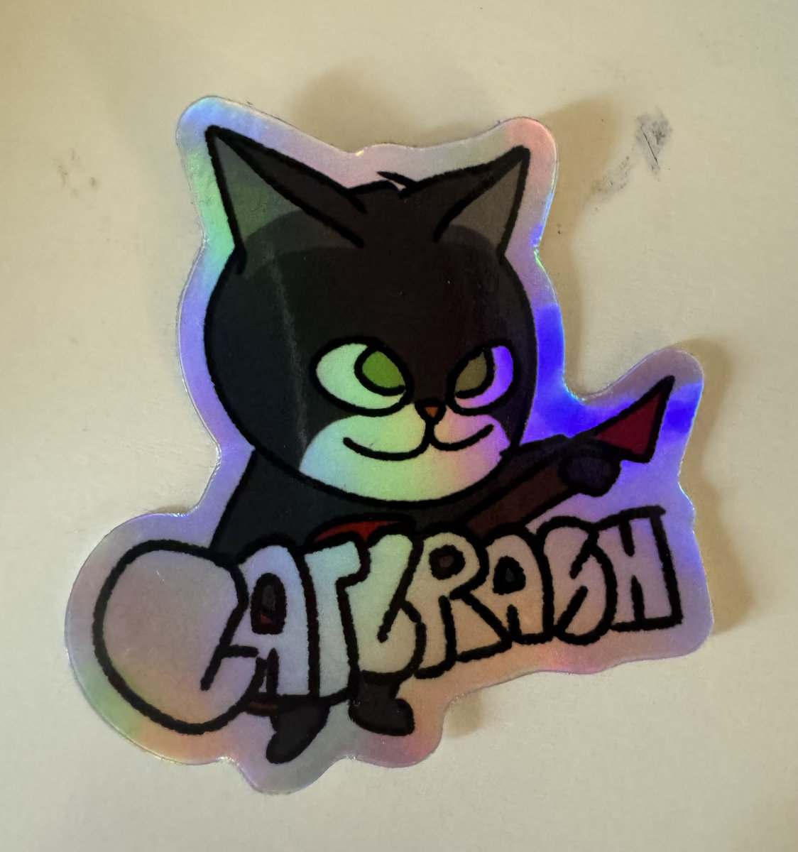 Cat Crash Holographic Sticker [Small] | Cat Crash
