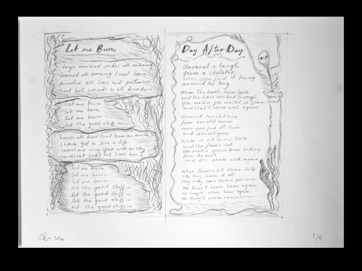 5 x Original Hand Written Lyric Panels from Lyric Book & LP | Crystal ...