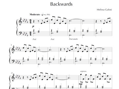 Backwards - Piano Sheet Music | Melissa Galosi